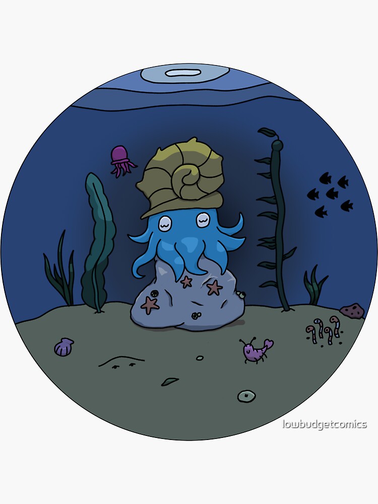 "Squid Wizard" Sticker by lowbudgetcomics | Redbubble