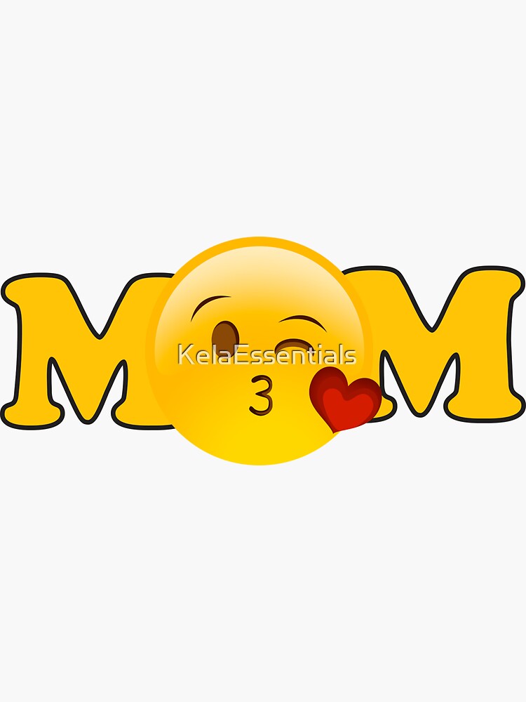"Mom Kissing Emoji Face Mask Mother's Day Gift" Sticker for Sale by ...