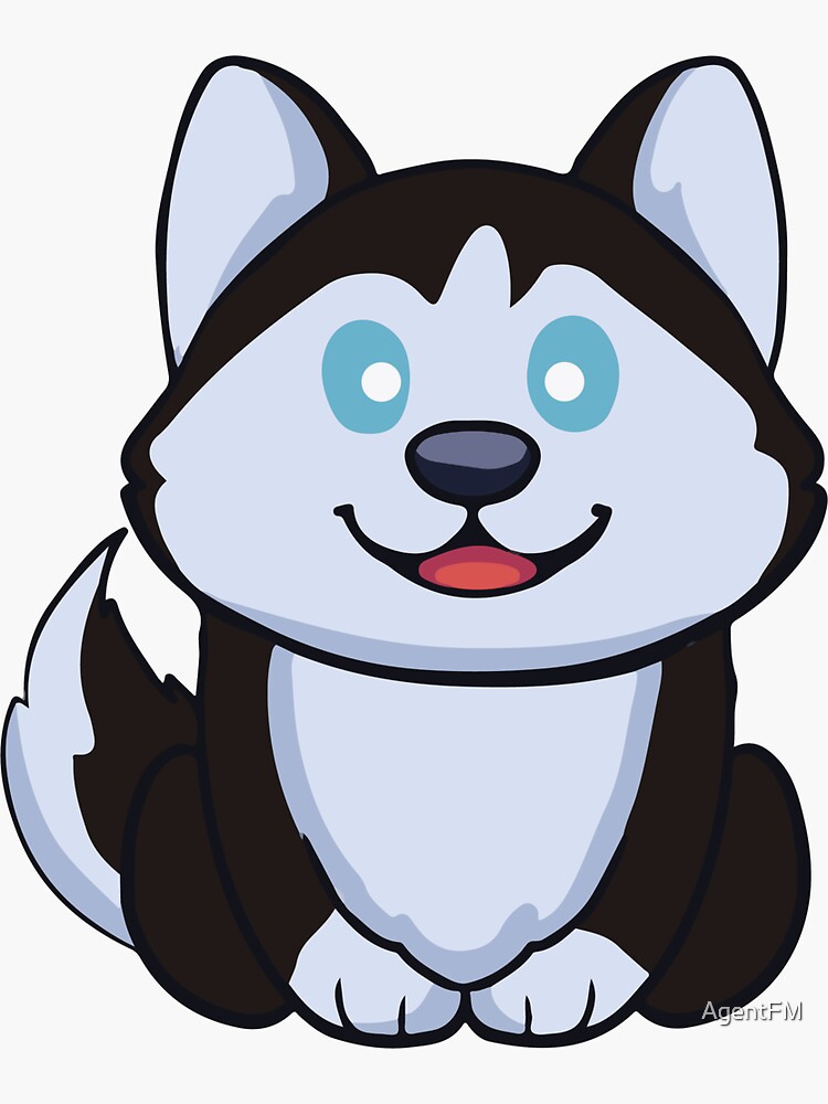 "Cute Chibi Husky / Happy Husky" Sticker for Sale by AgentFM | Redbubble
