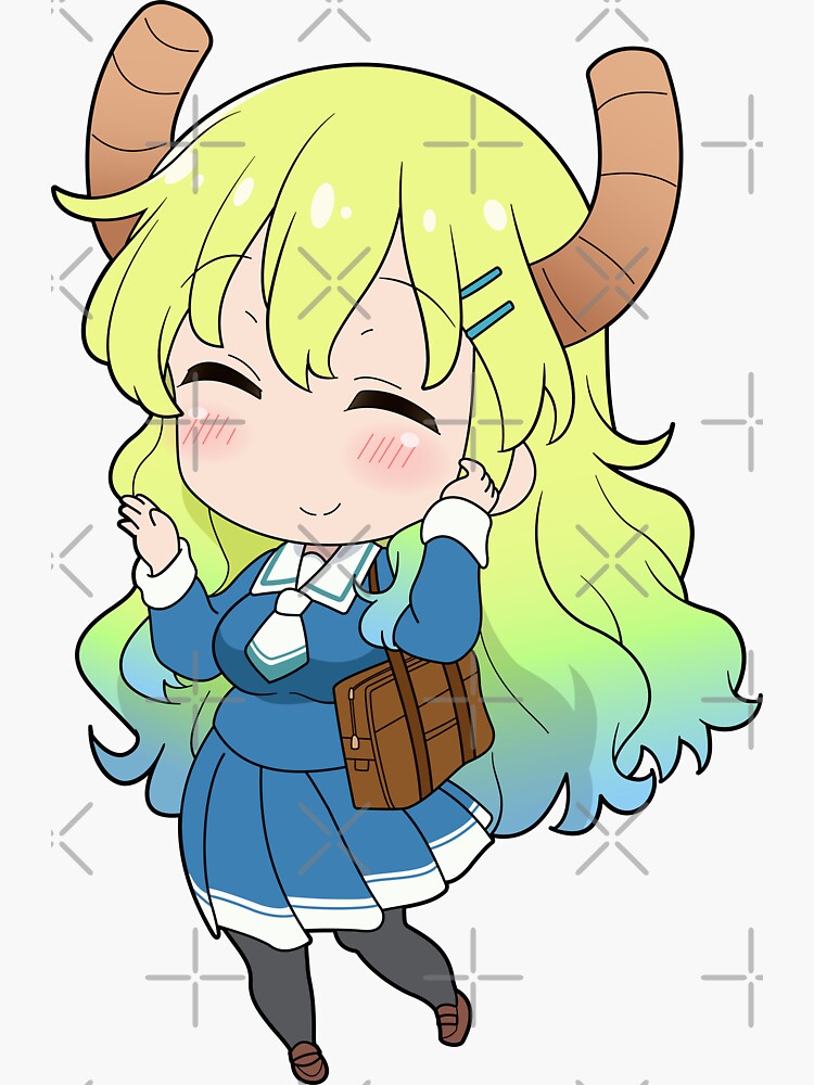 "Dragon Maid Lucoa school uniform" Sticker by ChibiCheems | Redbubble