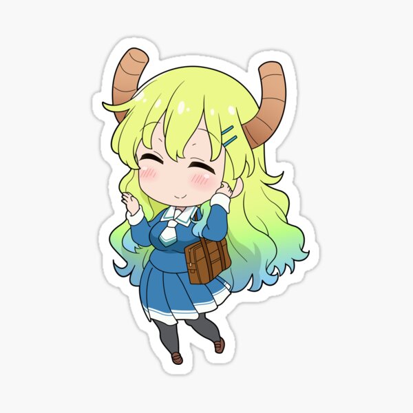 "Dragon Maid Lucoa school uniform" Sticker by ChibiCheems | Redbubble
