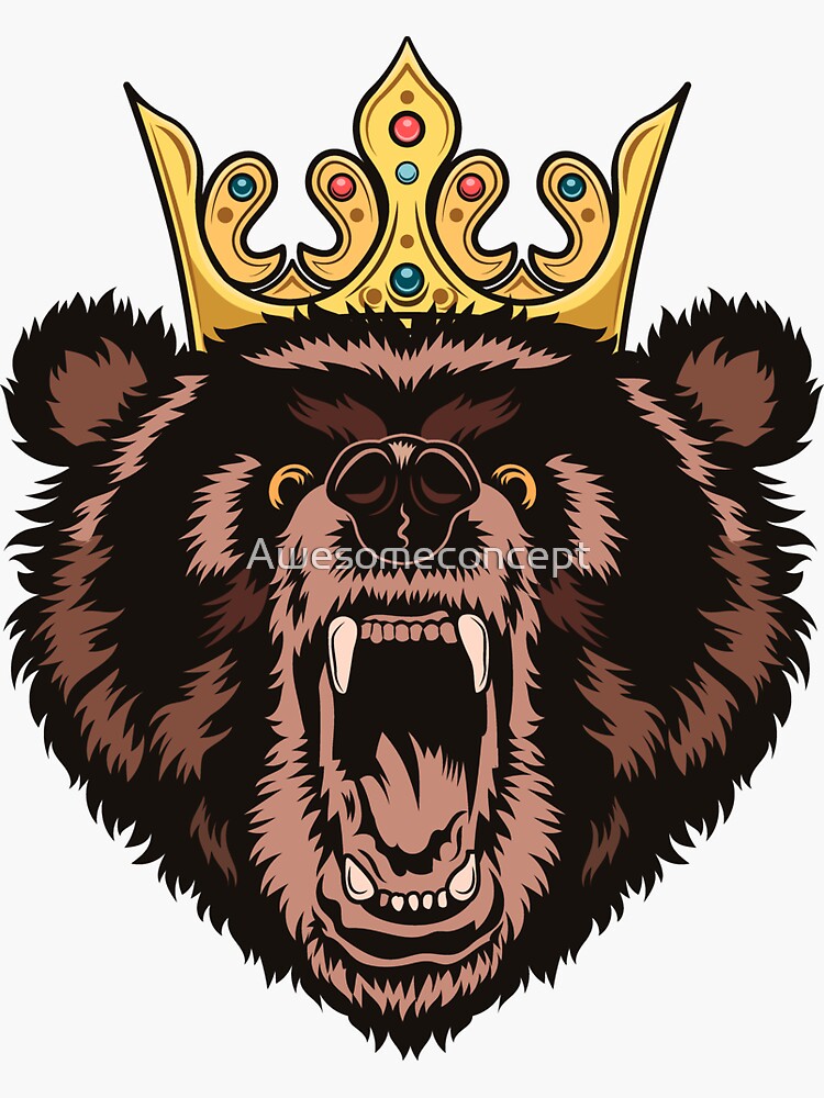 "Bad Ass Bear" Sticker by Awesomeconcept | Redbubble