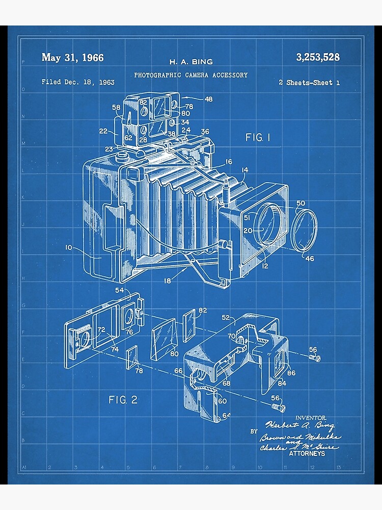 "Vintage Camera Patent - Photographic Camera Art - Blueprint Poster ...