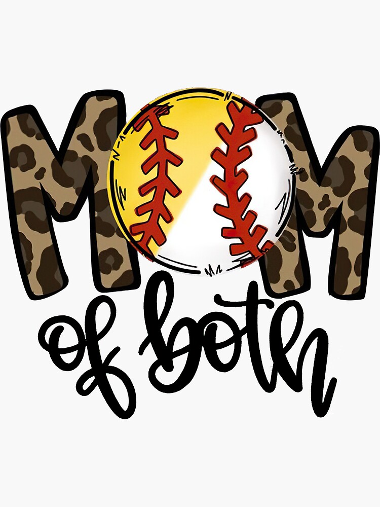"Softball Mom of Both" Sticker by HorsesForLife15 | Redbubble