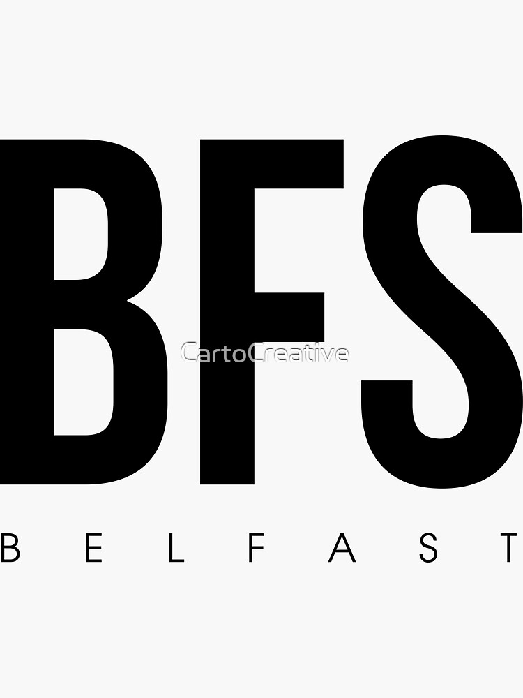 "BFS - Belfast Airport Code" Sticker by CartoCreative | Redbubble