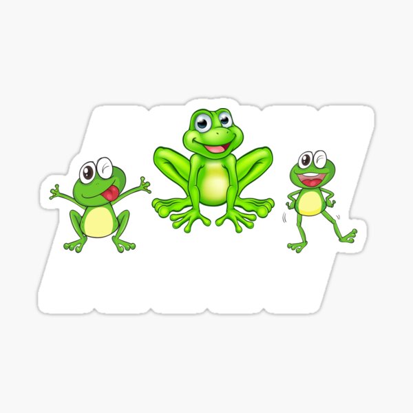 "Happy Little Frogs | Little Green Frog" Sticker by CorneliusDesign ...