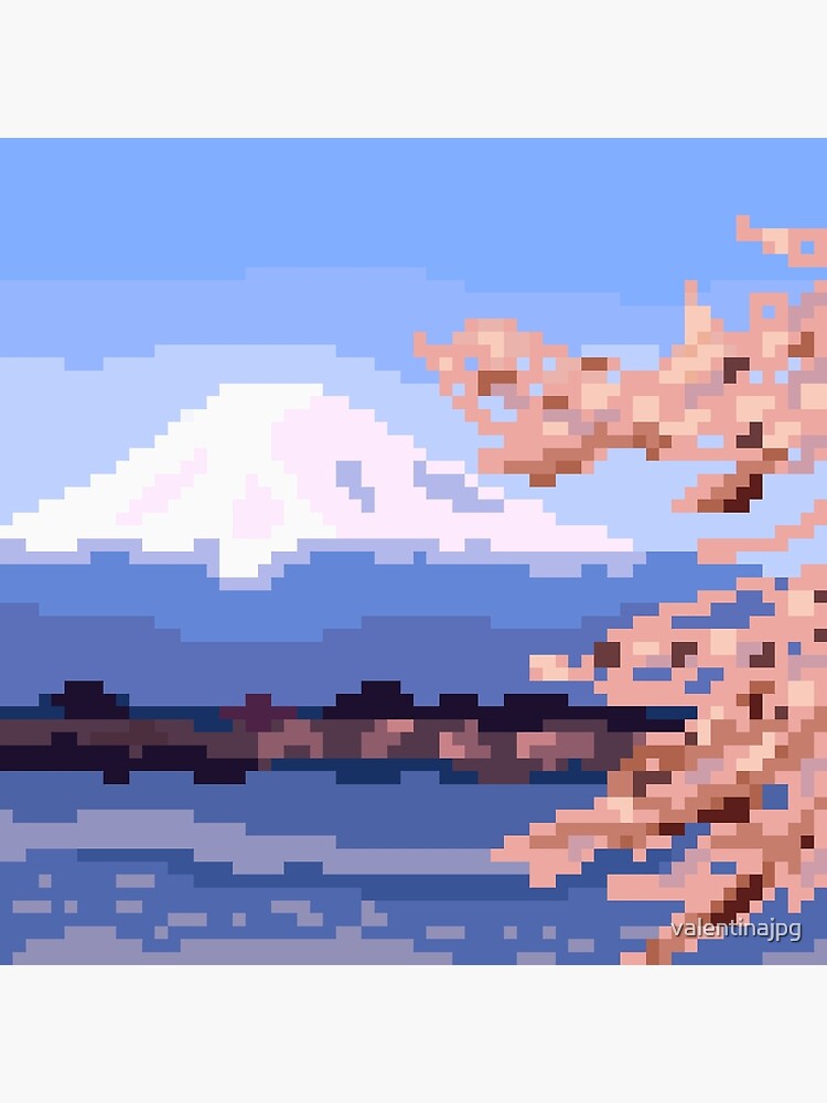 "Pixel Art Mount Fuji" Poster for Sale by valentinajpg | Redbubble
