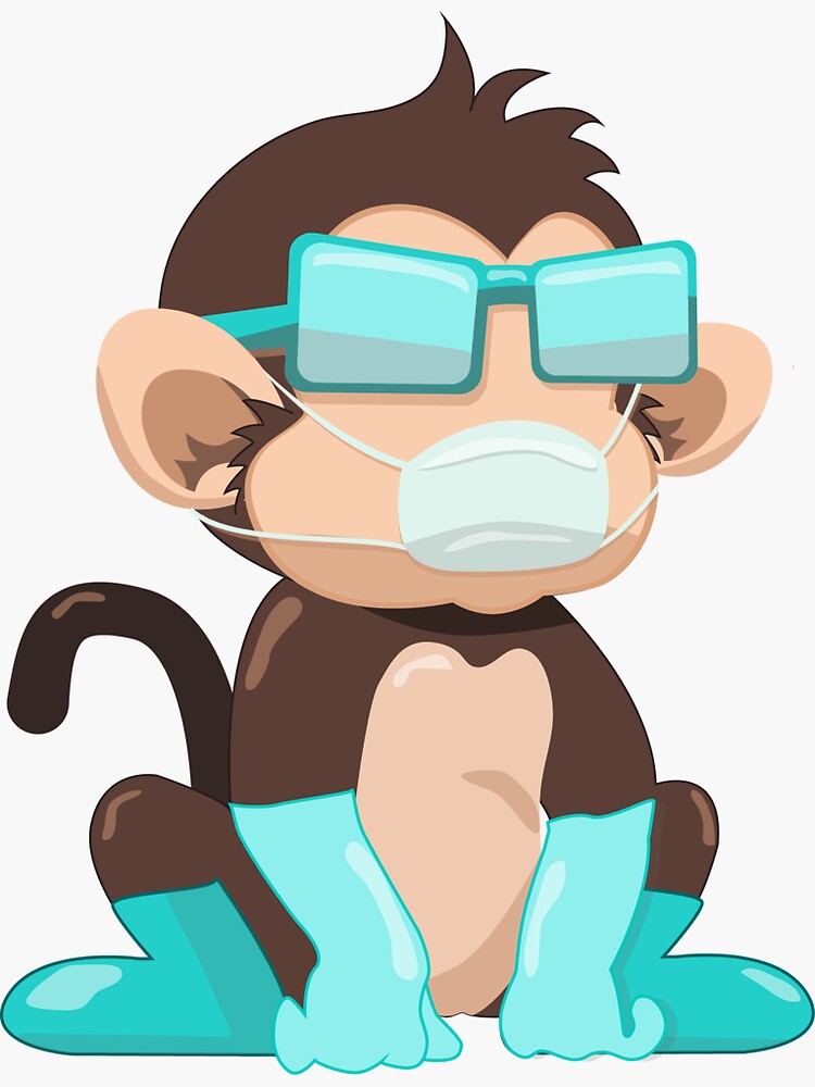"safe monkey" Sticker by Dzonika | Redbubble