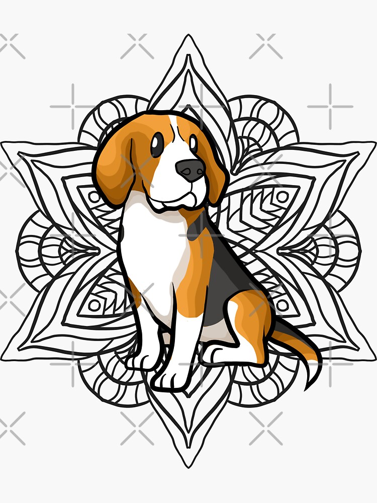 "Beagle Mandala" Sticker for Sale by Ahenix | Redbubble