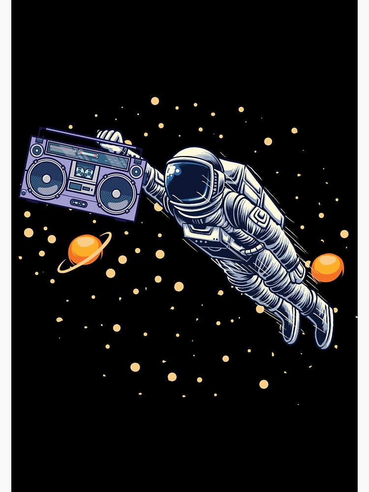 "boombox astronaut - astronaut with a boombox" Sticker for Sale by ...