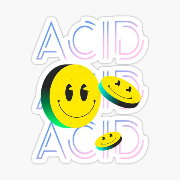 "Techno Rave Acid Smile Party House Goa Trip" Sticker by Labeart2800 ...