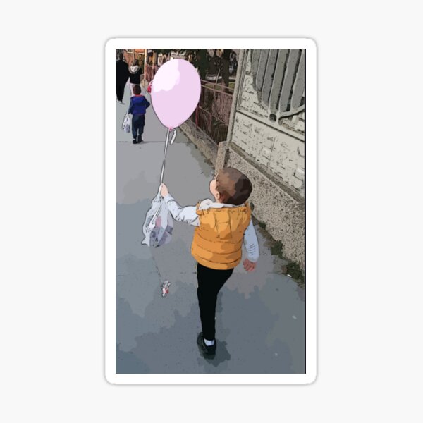 "Kids pink balloon" Sticker by Miki-im-shop | Redbubble