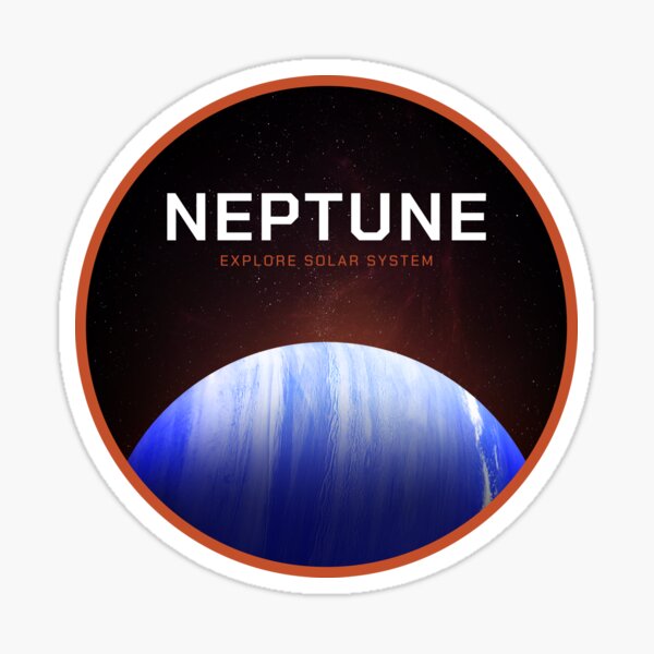 Pegatina «planeta Neptuno. Ilustración de fondo del cartel.» de Alex ...
