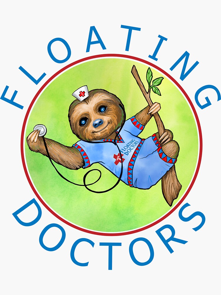 "Floating Doctors Dr Sloth Red Circle Collection" Sticker for Sale by ...