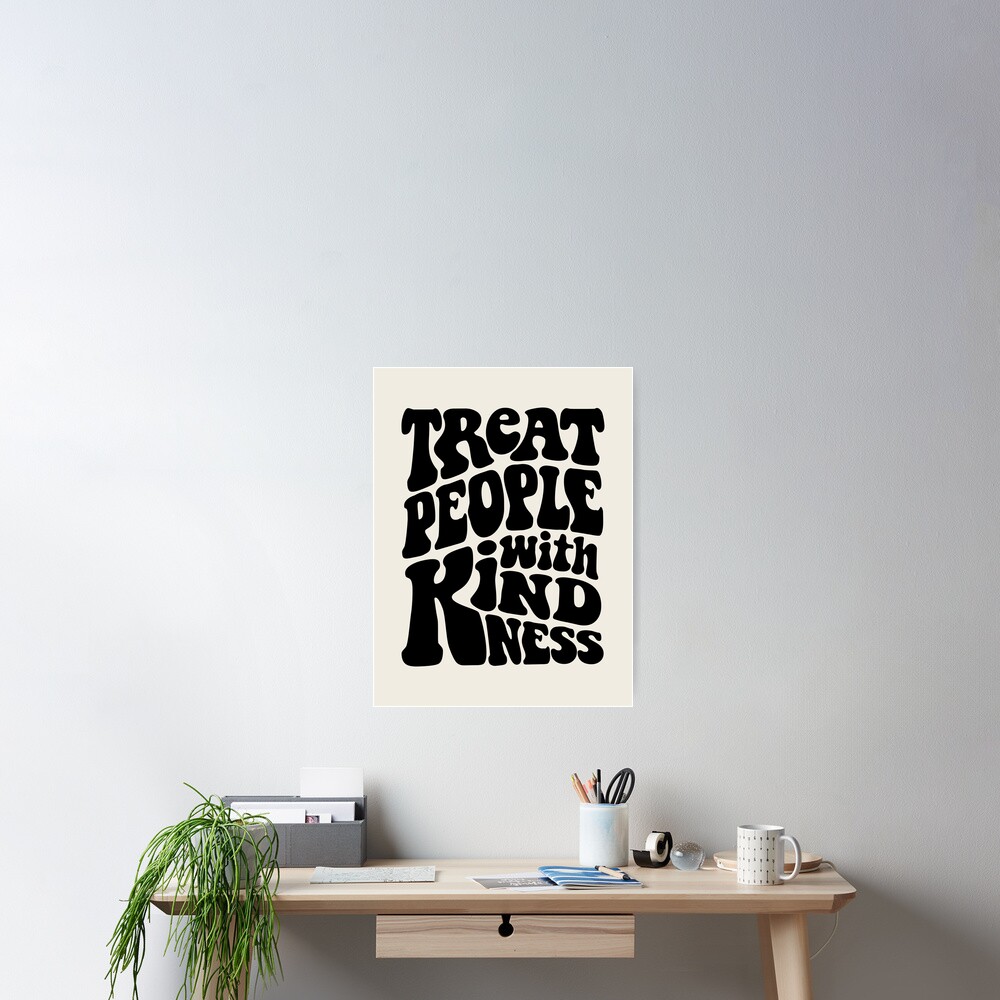 "Treat People With Kindness Retro Aesthetic Poster" Poster for Sale by ...