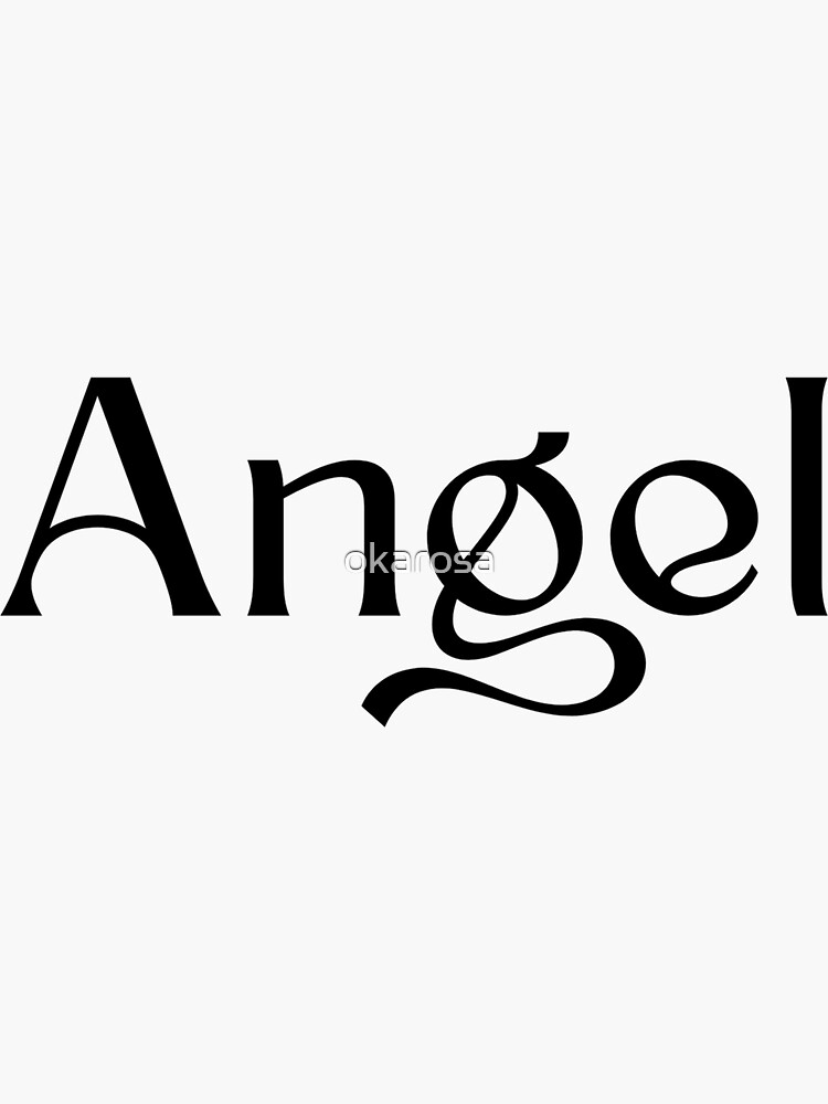 "angel text " Sticker by okarosa | Redbubble