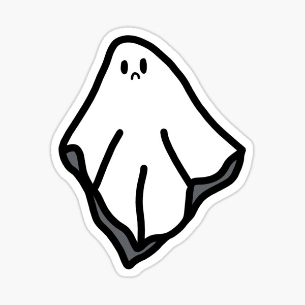 "Sad little ghost" Sticker for Sale by KitGrizzly | Redbubble