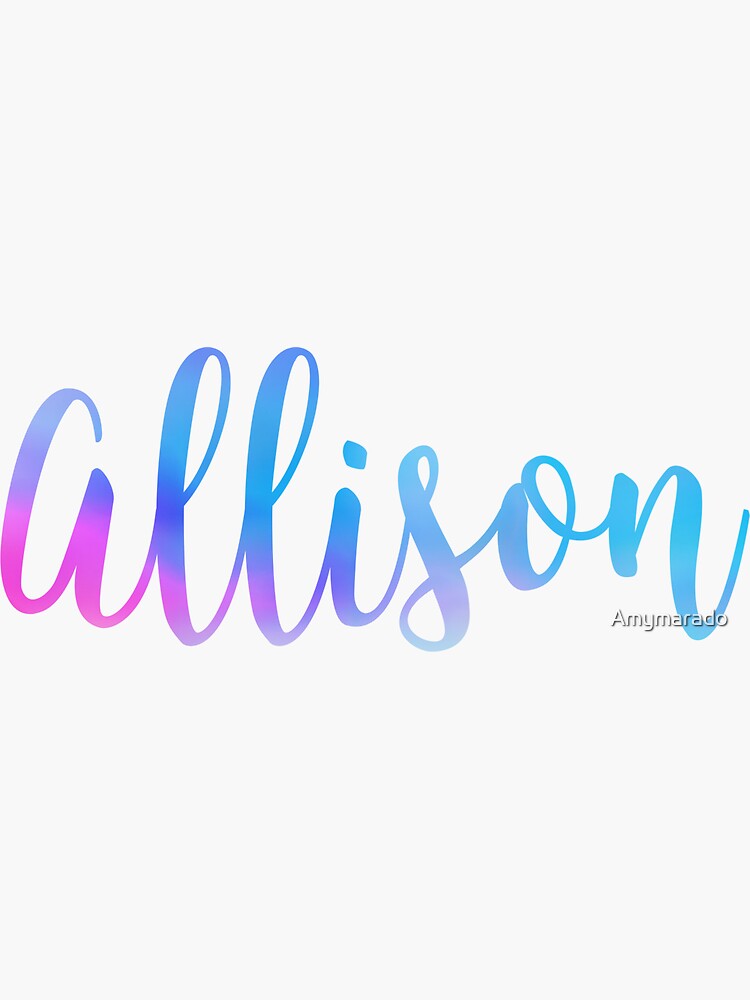 "Allison" Sticker for Sale by Amymarado | Redbubble