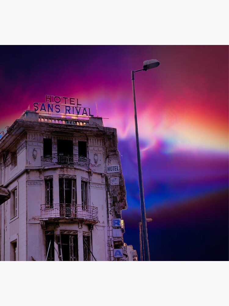 "Hotel psychedelic sky illustration. Trippy art" Sticker by ...