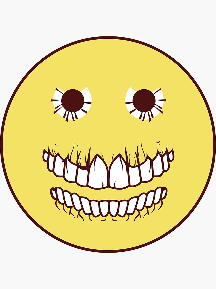 "Creepy Smile" Sticker by Moesia | Redbubble