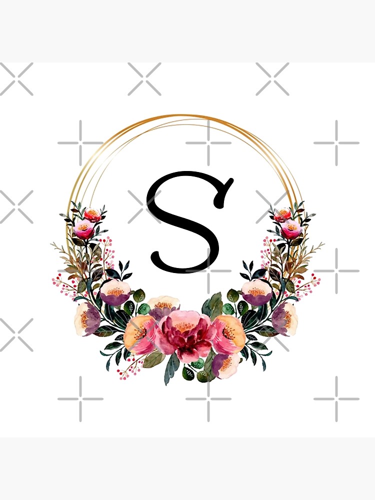 Lámina fotográfica «Monograma con Floral Rosa | Monograma Letra S» de ...