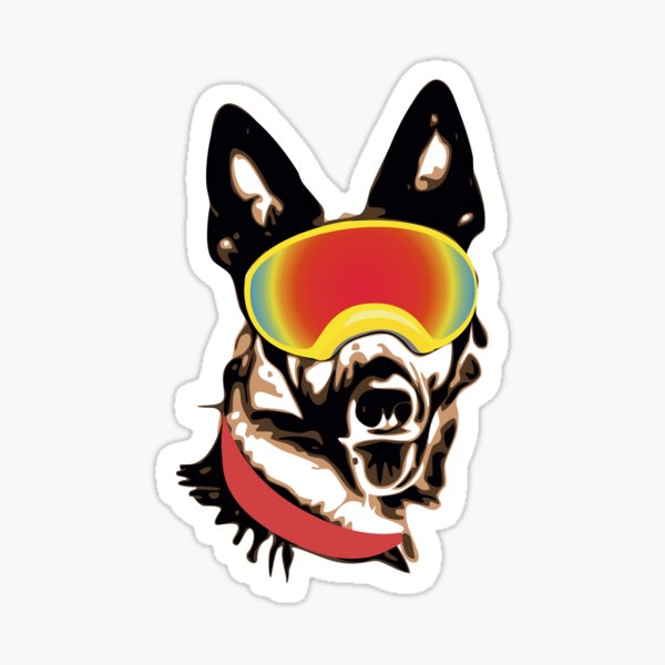 "German Shepard in Specs" Sticker by MLRimages | Redbubble