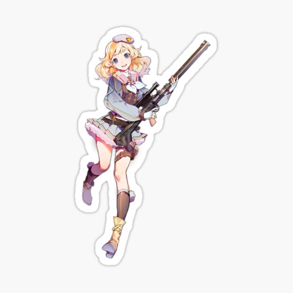 "Anime Girl With Gun" Sticker by WalterHog | Redbubble