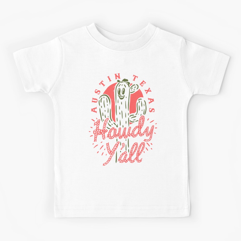 "HOWDY YALL - Austin Texas | Vintage Rope Text Green Cactus Smiling ...