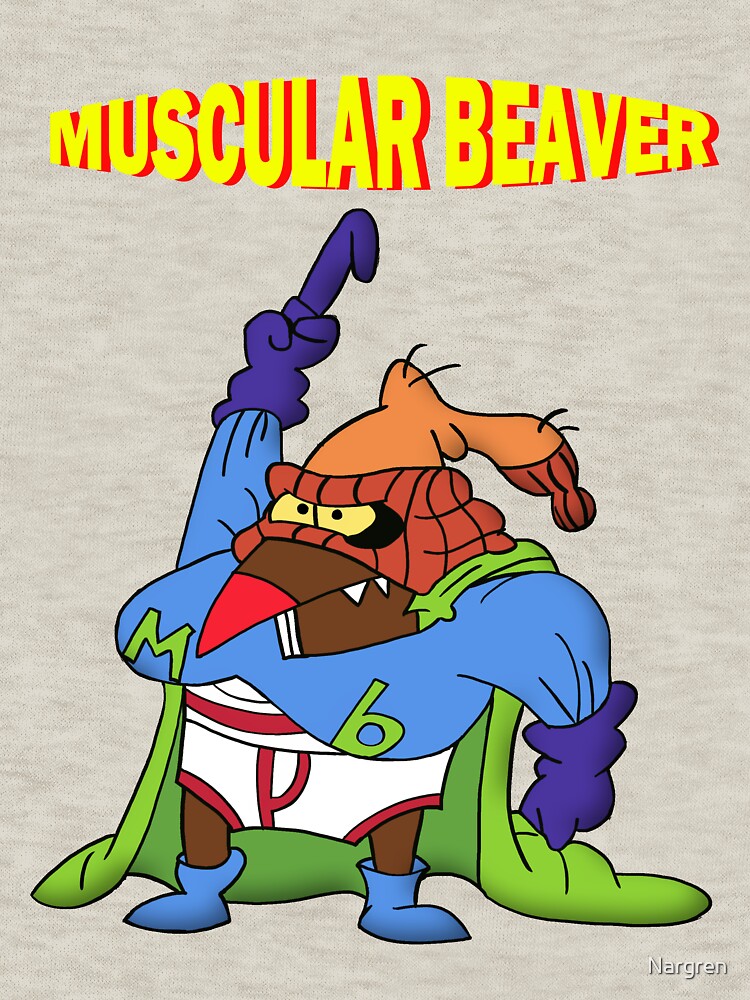"Muscular Beaver" Pullover Hoodie by Nargren | Redbubble