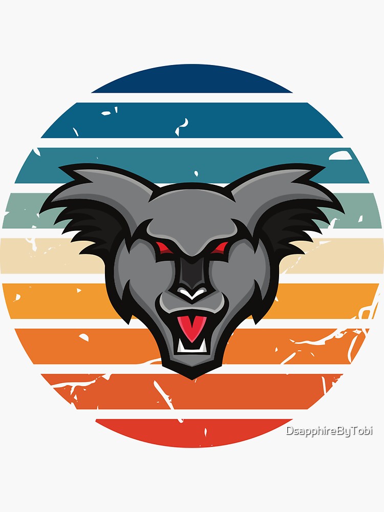 "Angry Koala | Retro sunset" Sticker by DsapphireByTobi | Redbubble