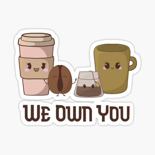 "cute coffee addiction" Sticker by bluemurearts | Redbubble