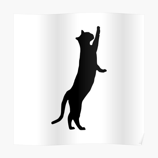 " Black Cat Holding On Funny" Poster for Sale by ClowArt | Redbubble
