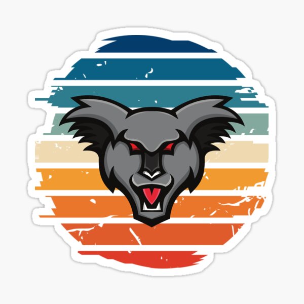 "Angry Koala | Sliced Retro sunset" Sticker for Sale by DsapphireByTobi ...