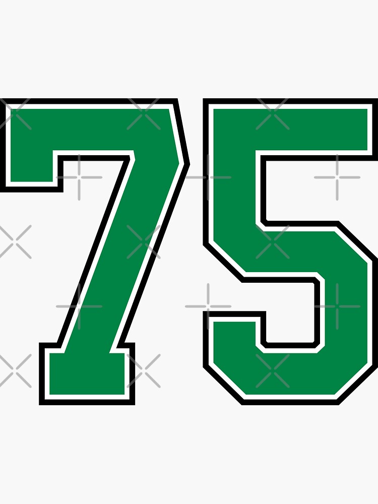 "75 number, green lucky sports seventy five" Sticker by ArtIsParty ...