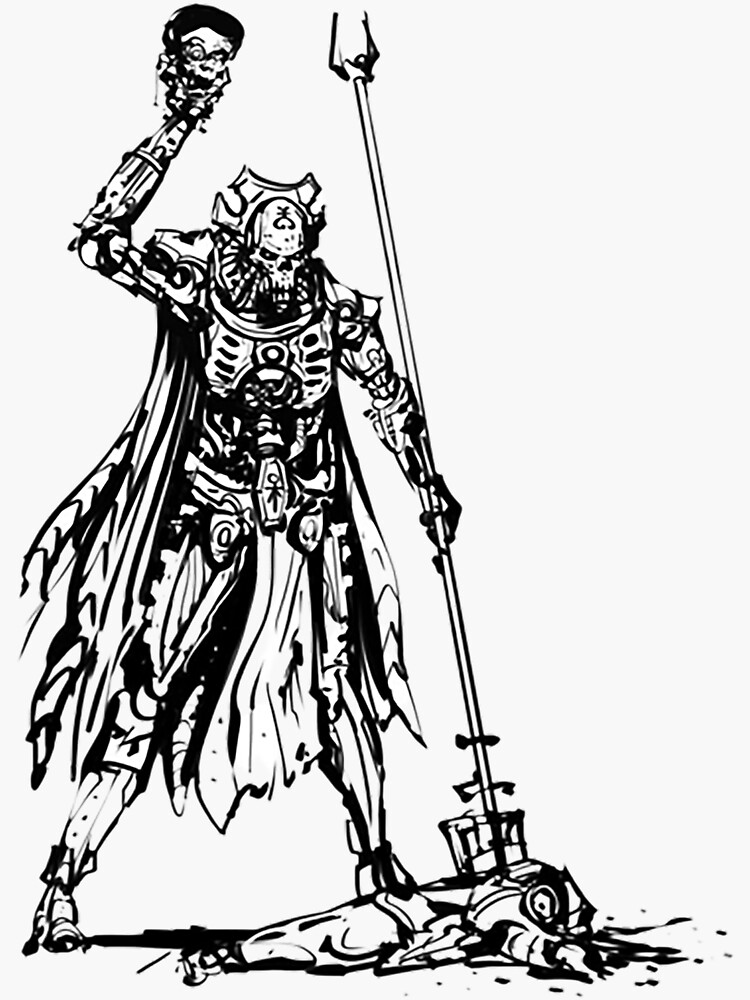"Warrior skeleton Necron" Sticker by DNTShop | Redbubble