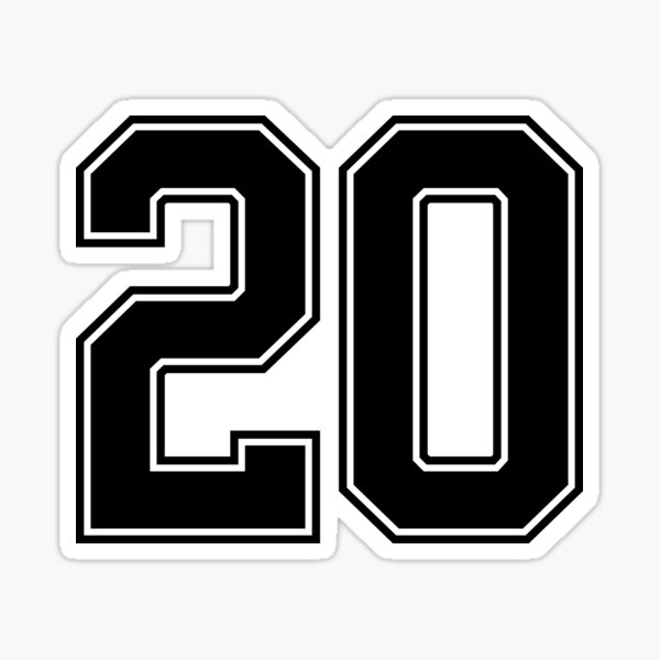 "Black Number 20 lucky sports jersey twenty" Sticker by HeavyStyle ...