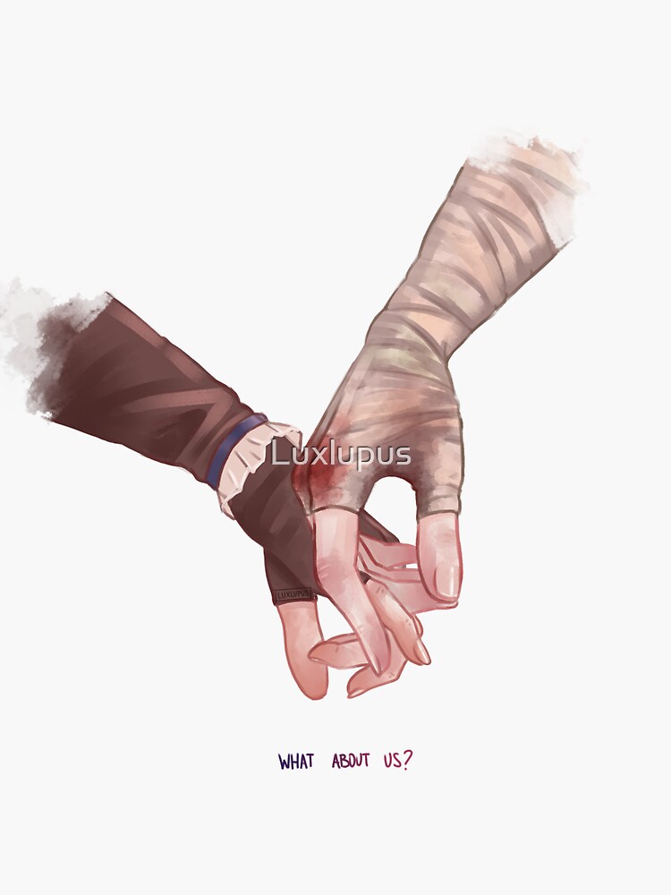 "What about us?" Sticker for Sale by Luxlupus | Redbubble