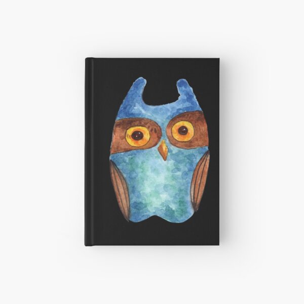 Cuaderno de tapa dura «lindo búho azul divertido, búho blanco, búho ...