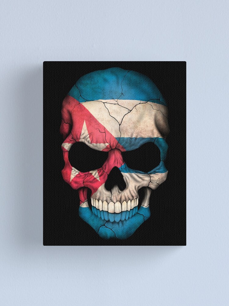 "Cuban Flag Skull" Canvas Print for Sale by JeffBartels | Redbubble