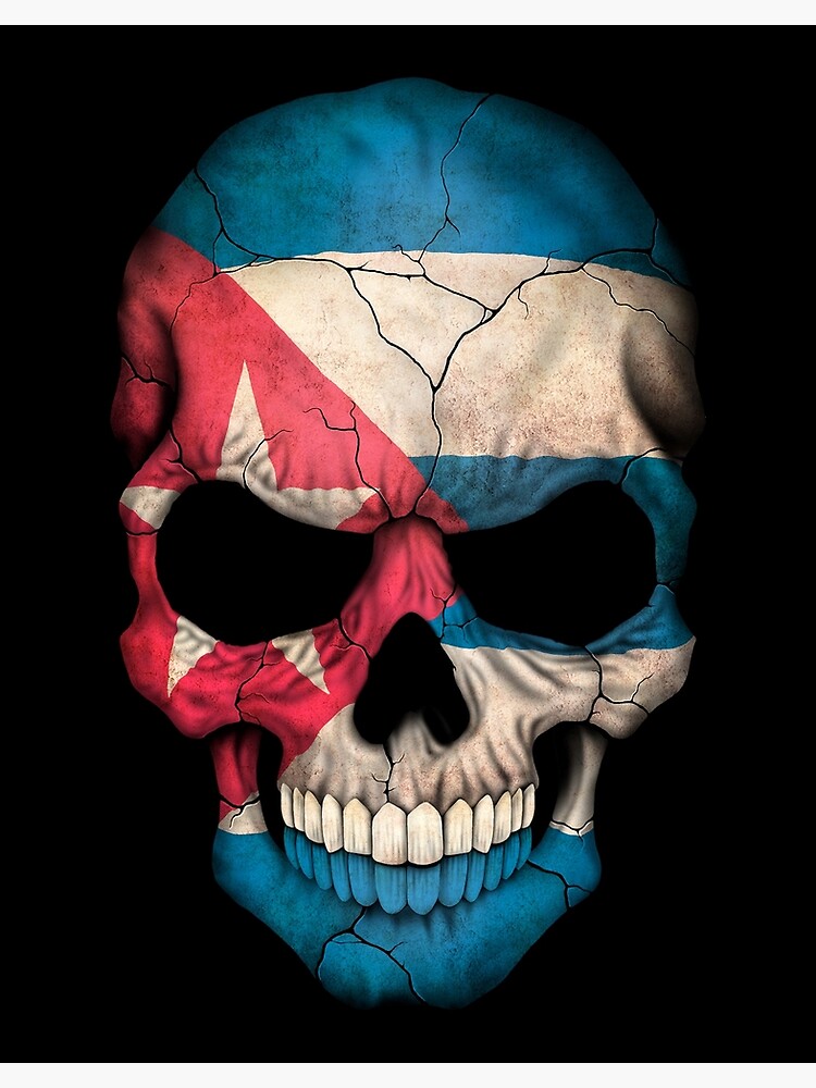 "Cuban Flag Skull" Canvas Print for Sale by JeffBartels | Redbubble