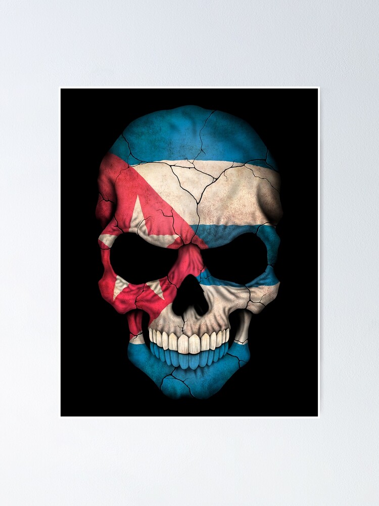 "Cuban Flag Skull" Poster for Sale by JeffBartels | Redbubble
