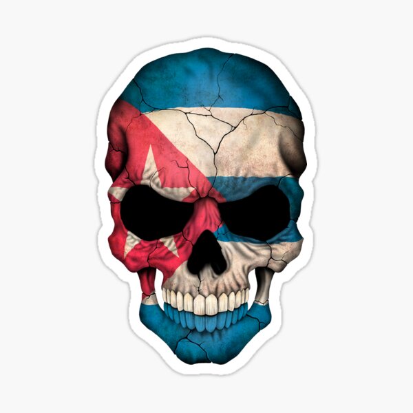 "Cuban Flag Skull" Sticker for Sale by JeffBartels | Redbubble