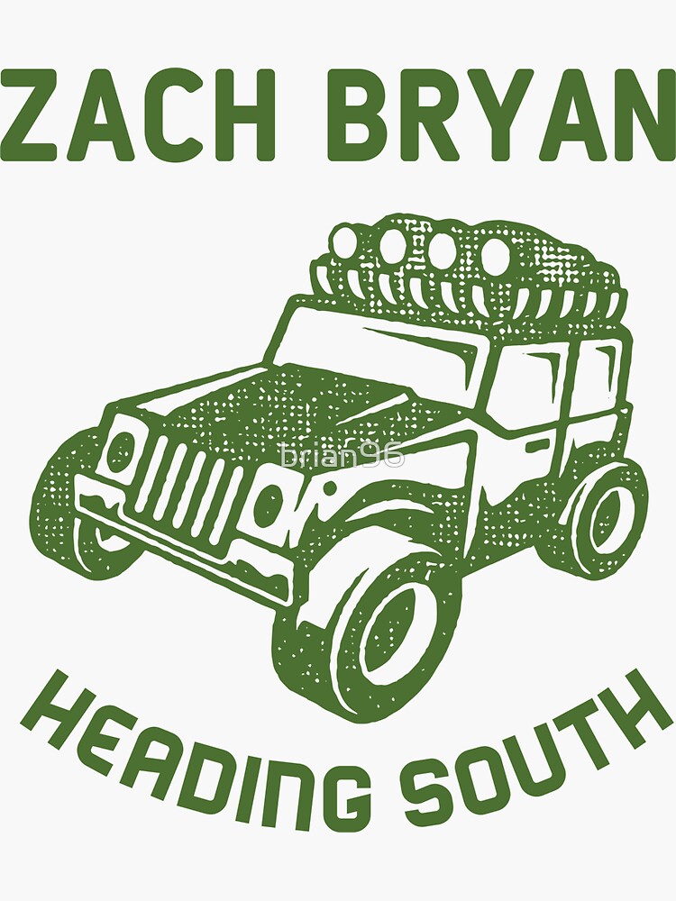 "Zach Bryan Heading South Green Color Model" Sticker by brian96 | Redbubble