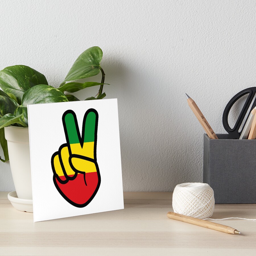 "Peace sign with reggae colors" Art Board Print by Alma-Studio | Redbubble