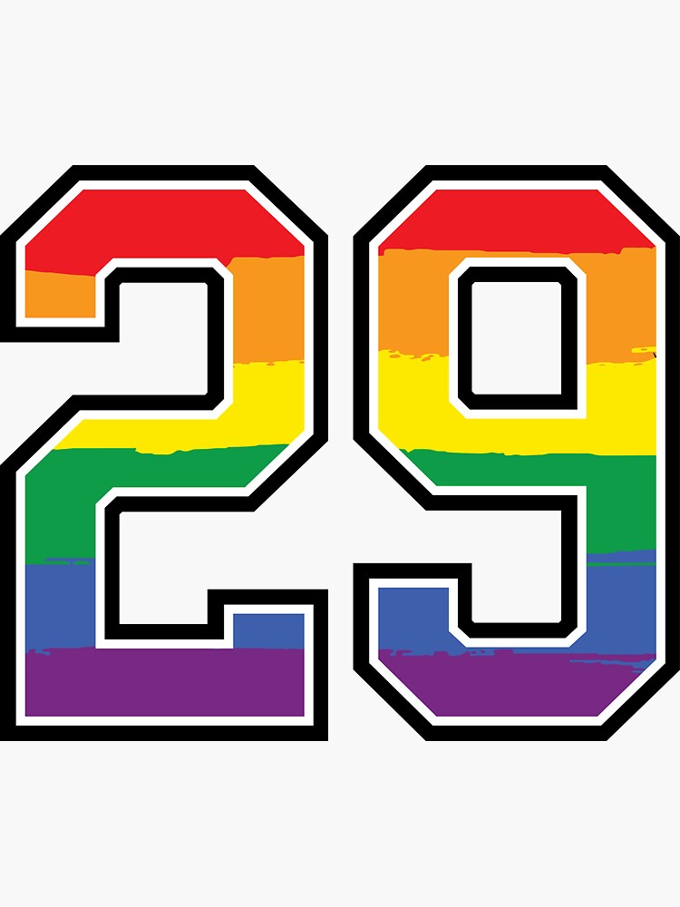 "Number 29 Rainbow LGBT pride twenty nine" Sticker for Sale by ...