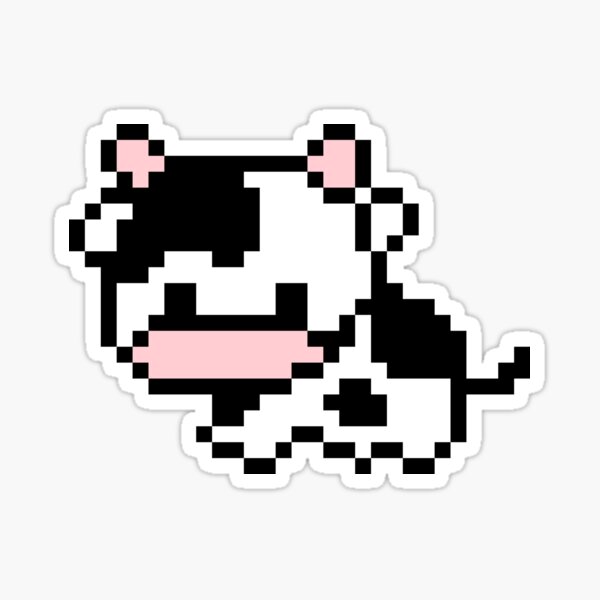 "Cute Pixel Cow" Sticker by pixipixi | Redbubble