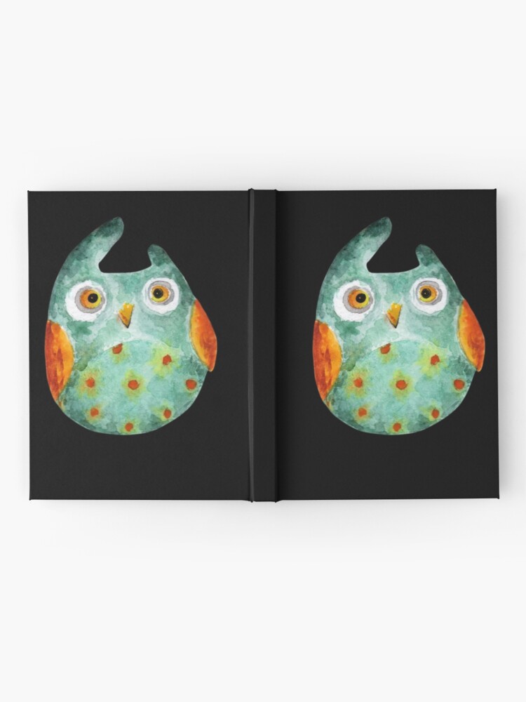 Cuaderno de tapa dura «lindo búho verde divertido, búho blanco, búho ...