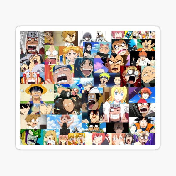 "Funny anime collage" Sticker by NihonJinDesu | Redbubble