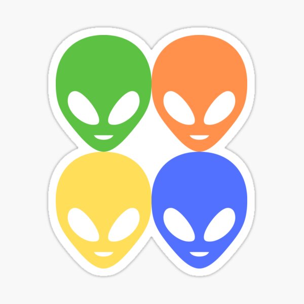 "Colored Aliens" Sticker by MusicallySoundd | Redbubble