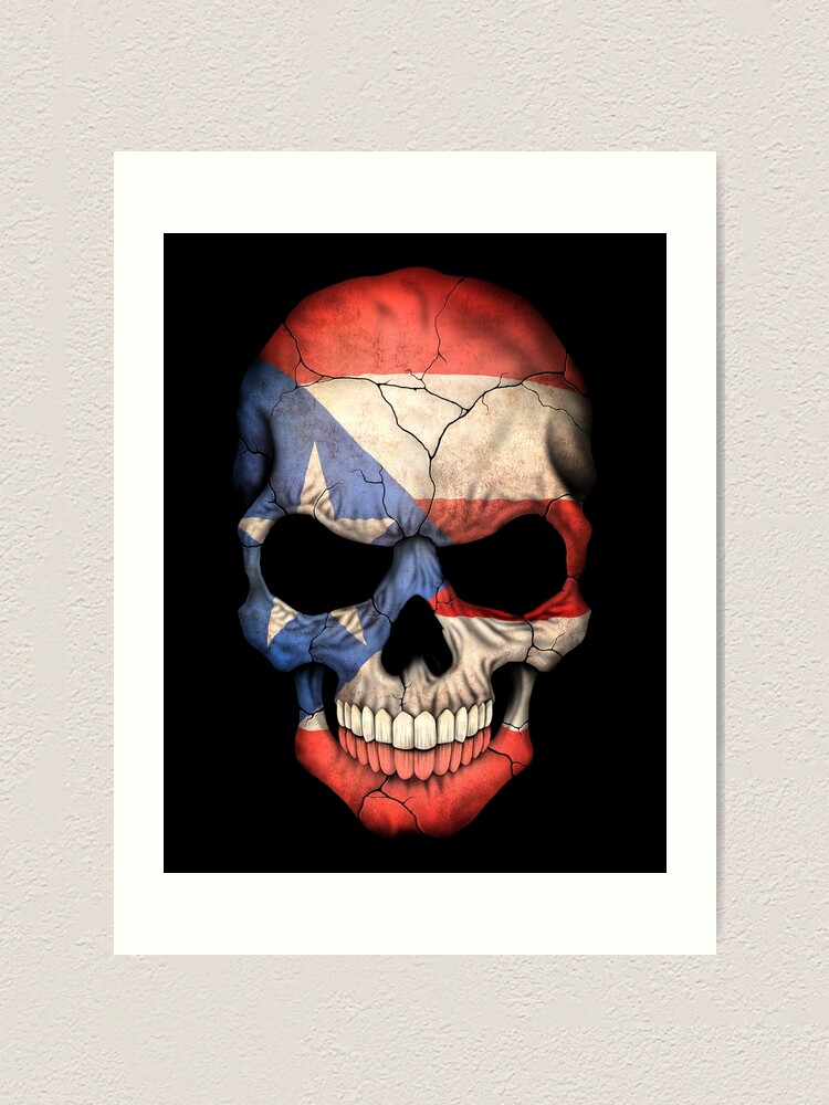"Puerto Rican Flag Skull" Art Print for Sale by JeffBartels | Redbubble